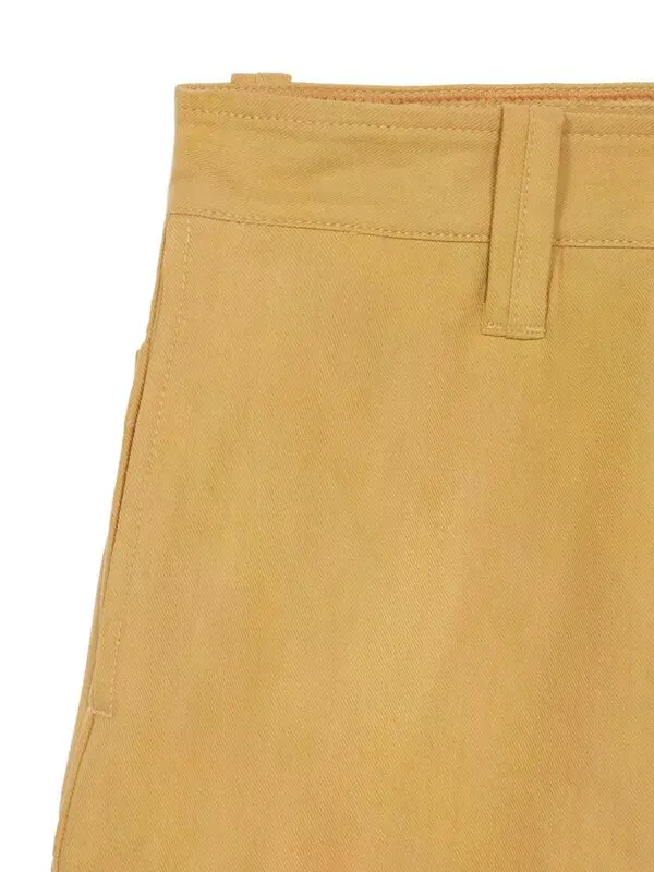 FORTELA Bedford Zigzag Stitch Cotton Bermuda Shorts - Brown
