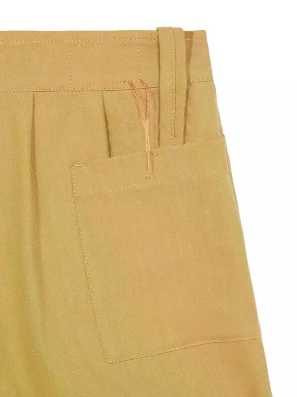 FORTELA Bedford Zigzag Stitch Cotton Bermuda Shorts - Brown