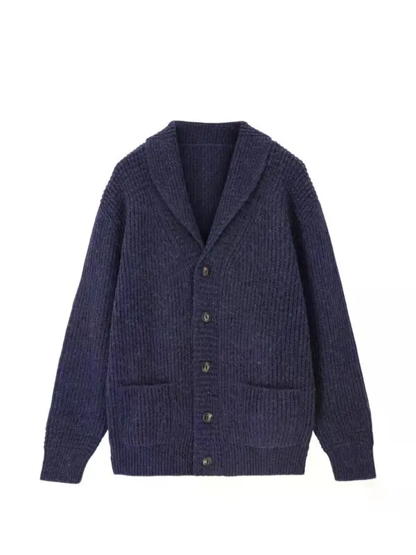 FORTELA Chad Shawl-collar Patch-pocket Cardigan - Blue