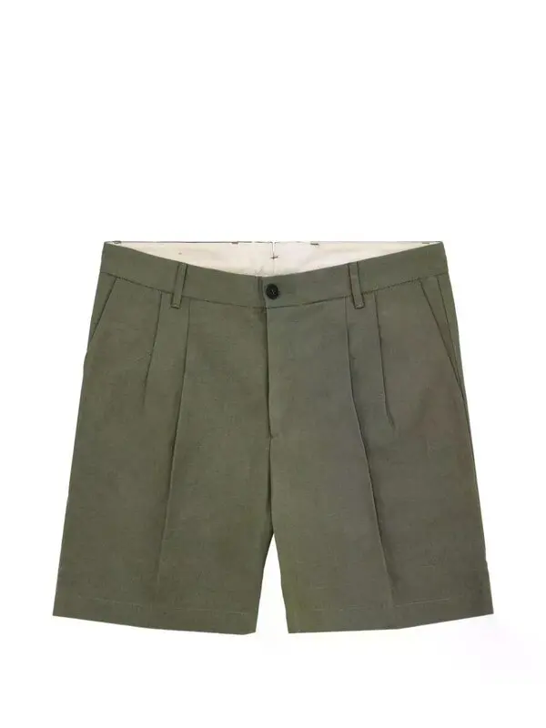 FORTELA Pleated Bermuda Shorts - Green