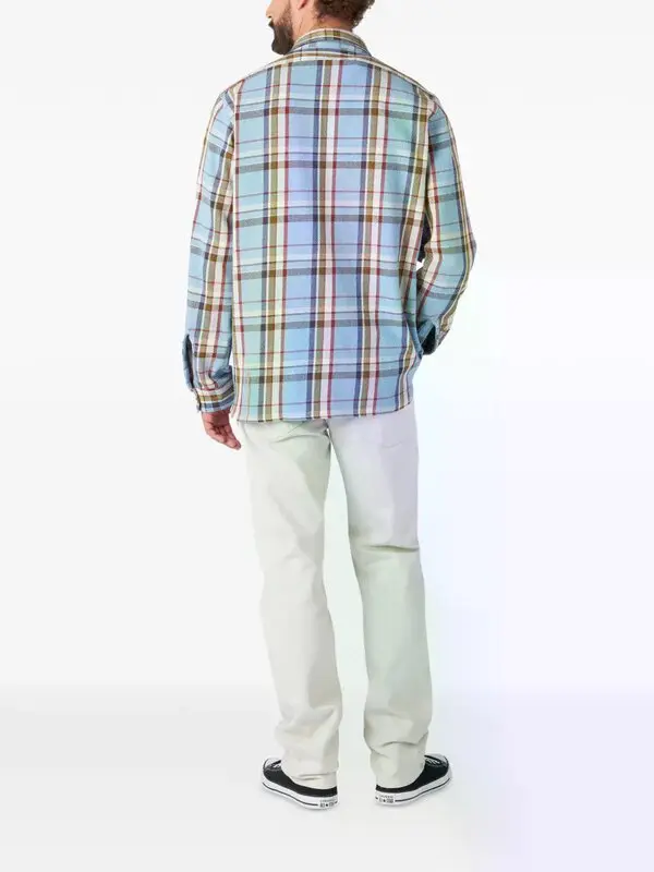 FORTELA Work Checked Pocket Shirt - Blue