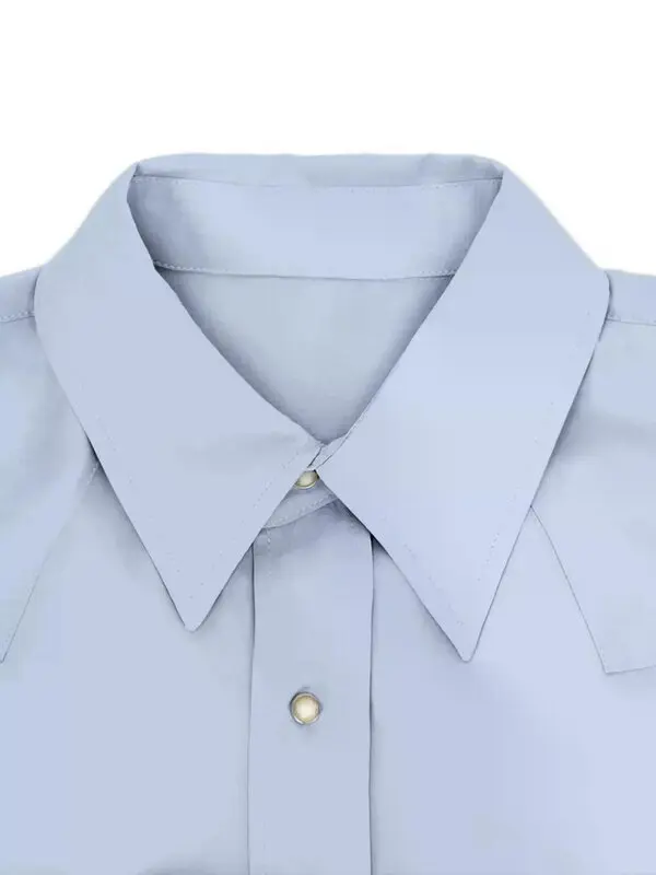 FORTELA Flap-pocket Silk Shirt - Blue