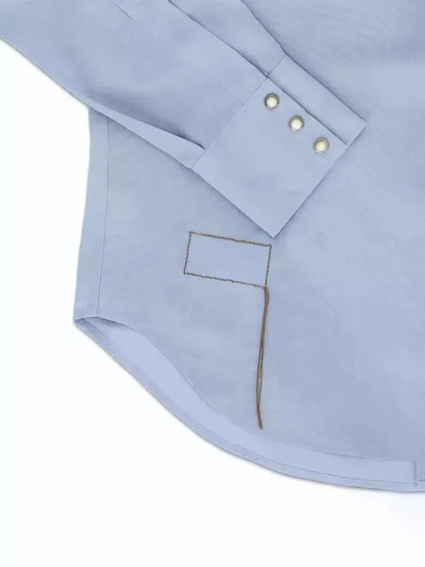 FORTELA Flap-pocket Silk Shirt - Blue