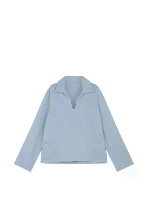 FORTELA Franco2 Patch-pocket V-neck Sweater - Blue