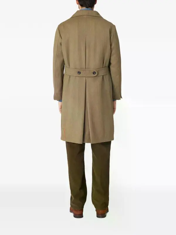 FORTELA Serwilliam Double-breasted Flap-pocket Coat - Green