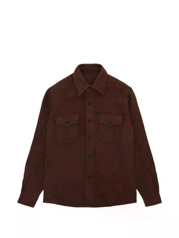 FORTELA Kenny Brushed Chest-pocket Overshirt - Brown