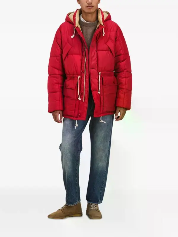 FORTELA Quilted Hooded Jacket - Red