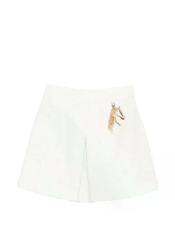 Emporio Armani Logo-plaque Mini Skirt - Neutrals