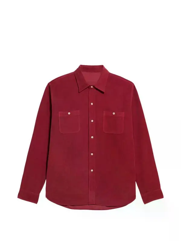 FORTELA Work Patch-pocket Corduroy Shirt - Red