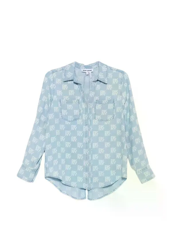 Dkny Buttoned-front Print Shirt