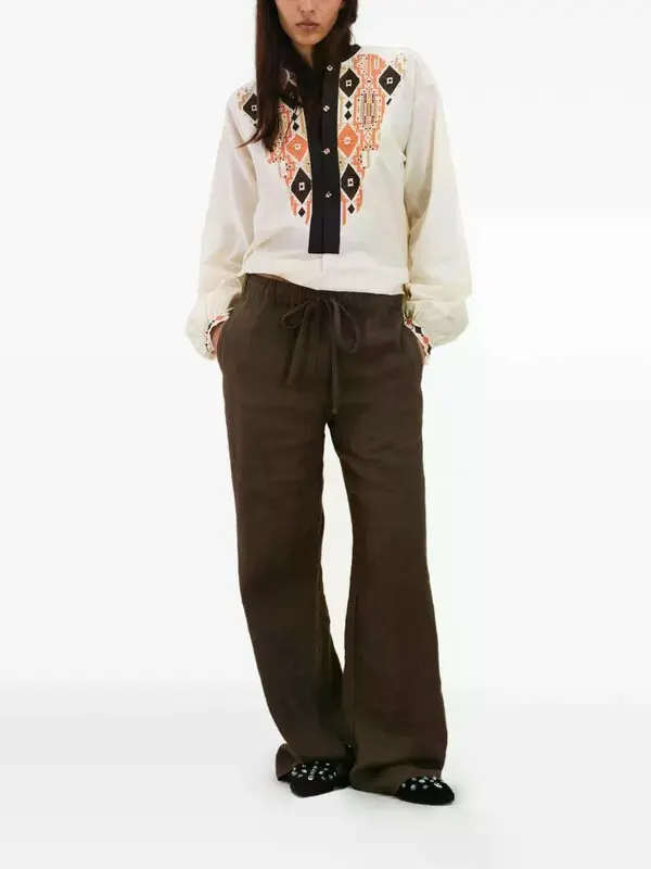 FORTELA Jaleh Drawstring Trousers - Brown