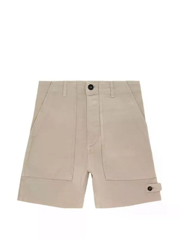 FORTELA Button-fastening Patch-pocket Shorts - Green