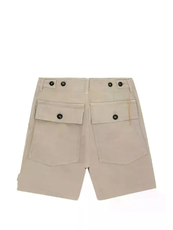 FORTELA Button-fastening Patch-pocket Shorts - Green
