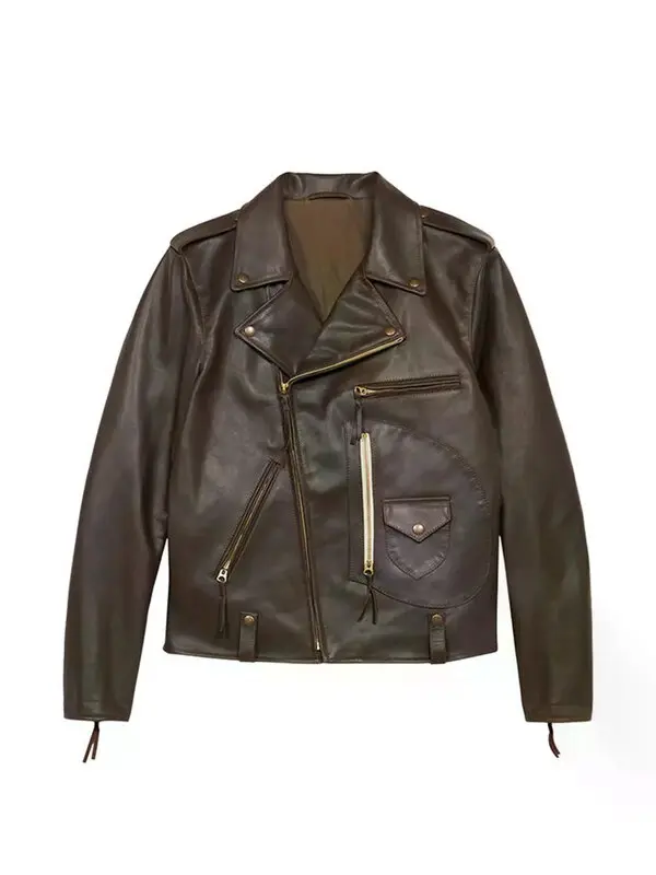 FORTELA Asymmetrical-zip Leather Jacket - Brown