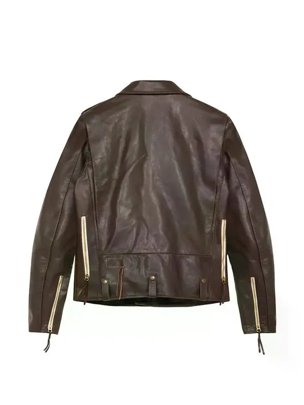 FORTELA Asymmetrical-zip Leather Jacket - Brown