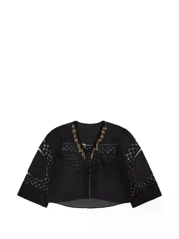 FORTELA Intarsia Beaded Blouse