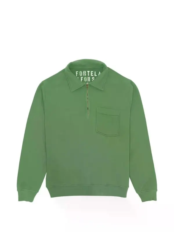 FORTELA Yale Zip Chest-pocket Sweatshirt