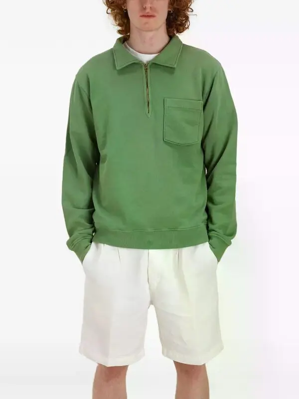 FORTELA Yale Zip Chest-pocket Sweatshirt