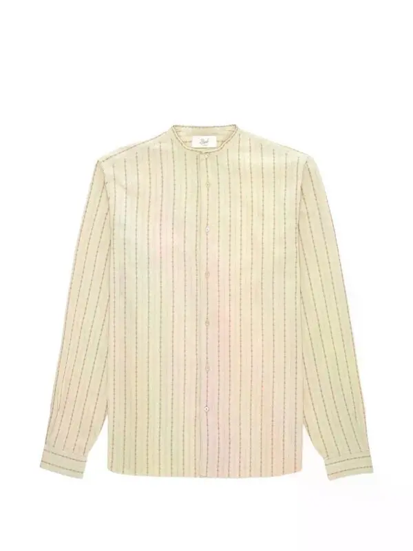 FORTELA Prequel Stand-up Collar Striped Shirt - Neutrals