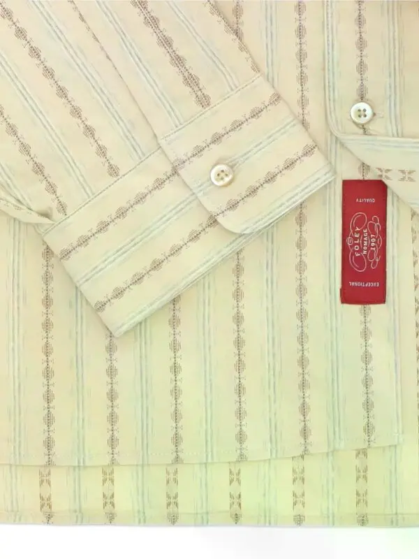 FORTELA Prequel Stand-up Collar Striped Shirt - Neutrals