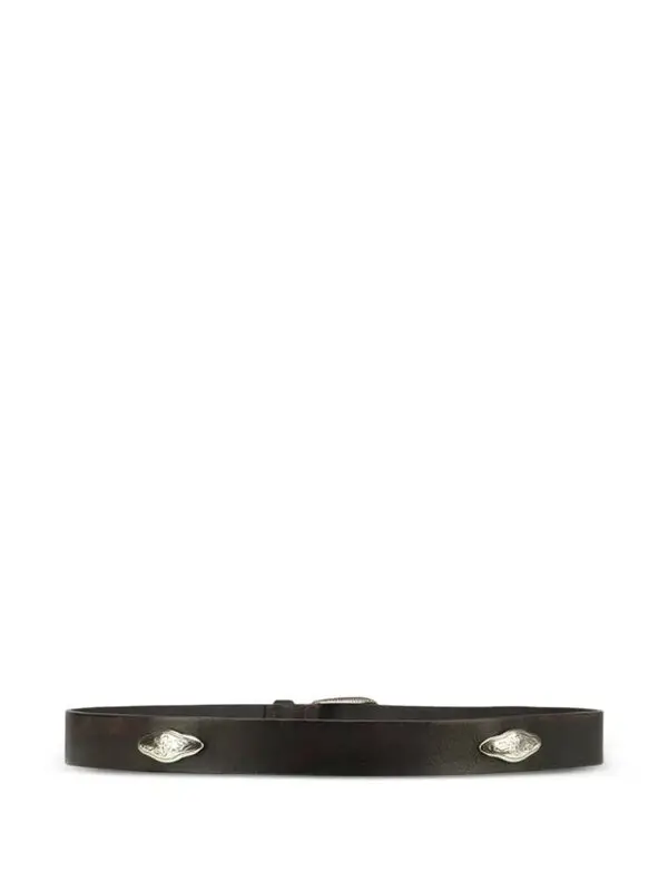 FORTELA Culien Embellished Leather Belt - Brown