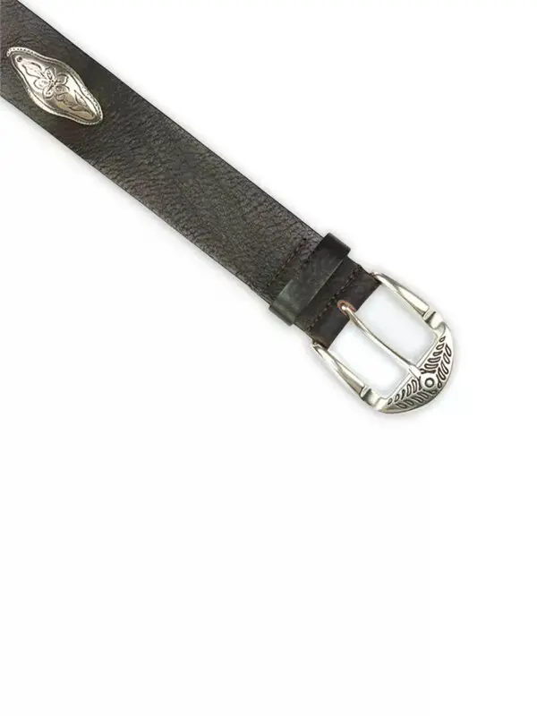 FORTELA Culien Embellished Leather Belt - Brown