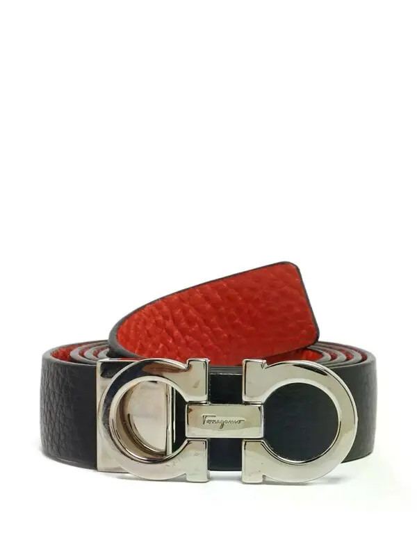 FERRAGAMO Gancini Reversible Belt - Black