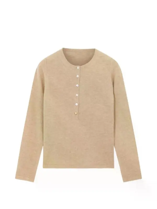FORTELA Lou Henley Buttoned Sweater - Neutrals