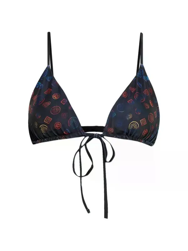 Casablanca Monogram Tie Bikini Top - Blue