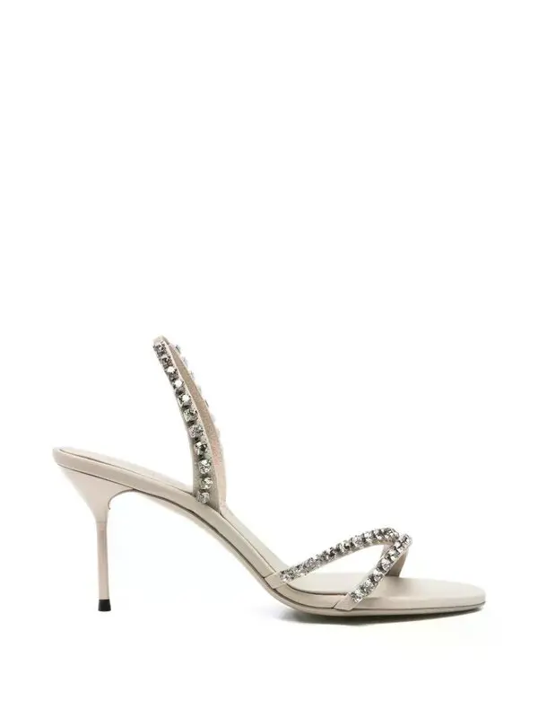 Paris Texas Lidia Crystal-embellished Stiletto Sandals - Neutrals