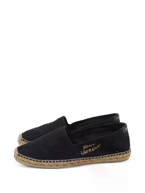 Saint Laurent Logo-embroidered Canvas Espadrilles - Black