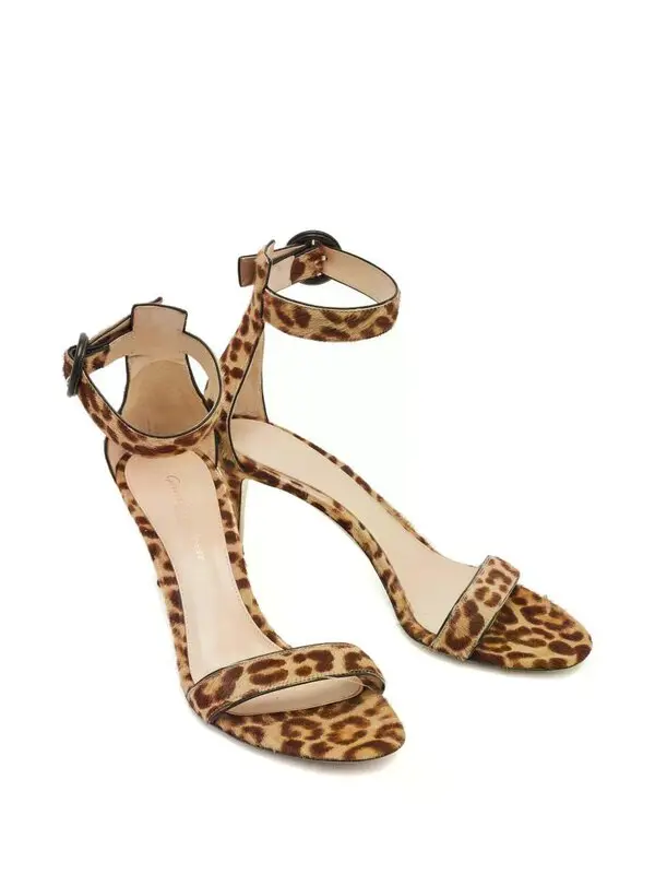 GIANVITO ROSSI Leopard-print Ankle-strap Sandals