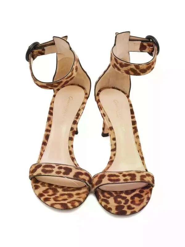 GIANVITO ROSSI Leopard-print Ankle-strap Sandals