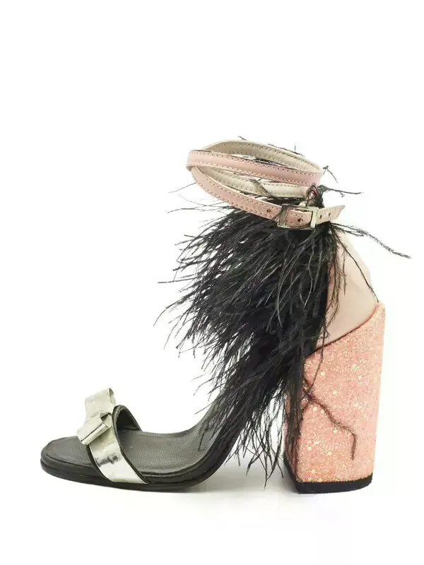 Mach & Mach Leather Feather Sandals