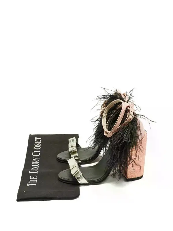 Mach & Mach Leather Feather Sandals