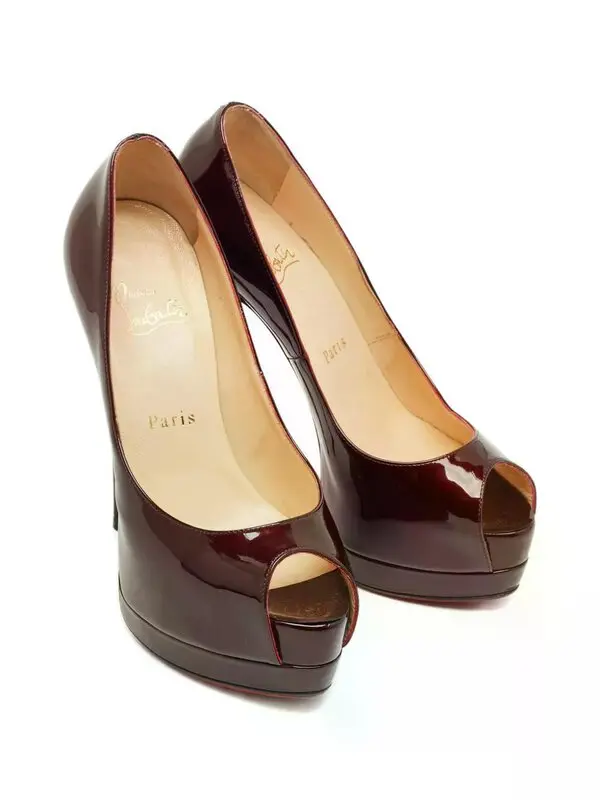 CHRISTIAN LOUBOUTIN Open-toe Leather Platform Pumps