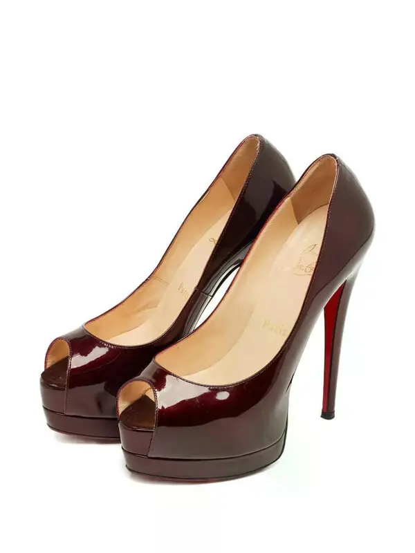 CHRISTIAN LOUBOUTIN Open-toe Leather Platform Pumps