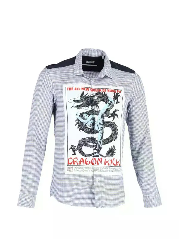 Kenzo Dragon-print Checked Shirt
