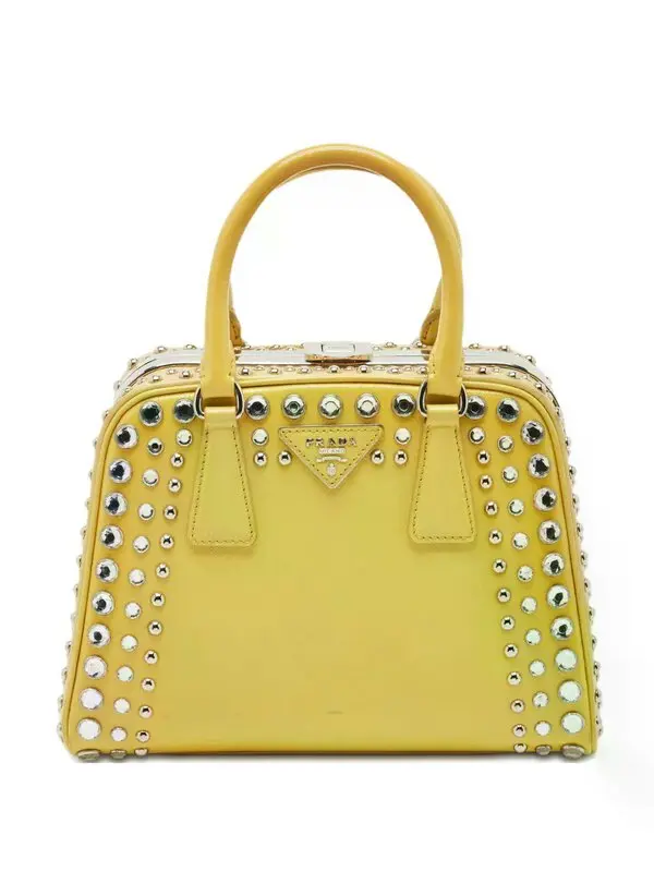 Prada Studded Leather Tote Bag
