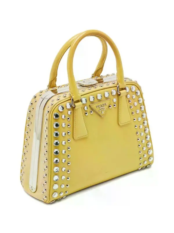 Prada Studded Leather Tote Bag