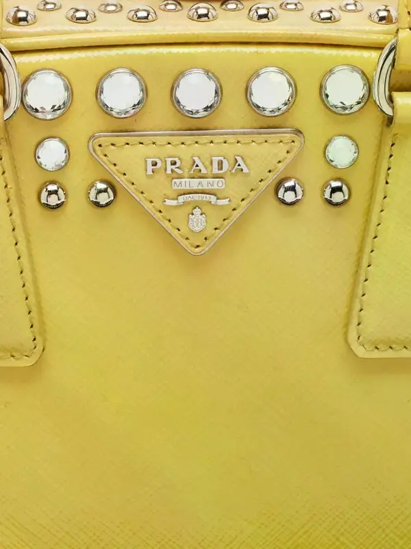 Prada Studded Leather Tote Bag