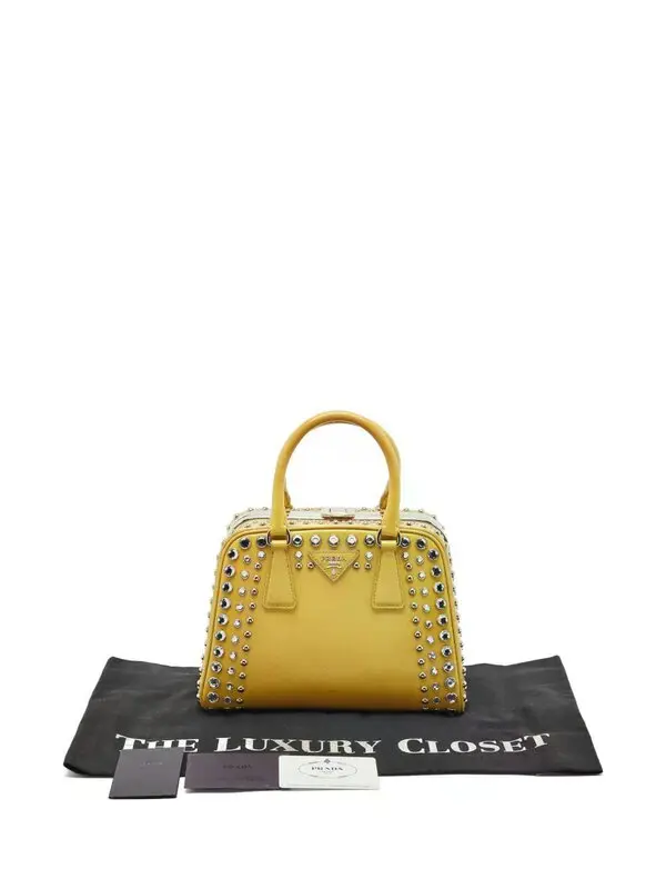 Prada Studded Leather Tote Bag