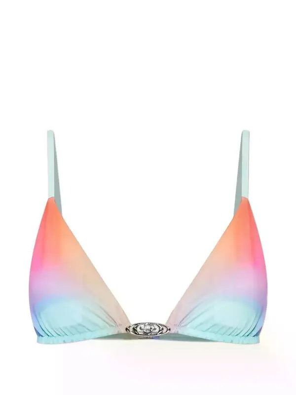 Casablanca Gradient Triangle Bikini Top - Blue