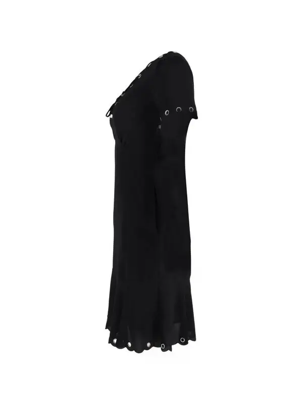 Michael Kors Vintage Eyelet-detail Lace-up Dress - Black
