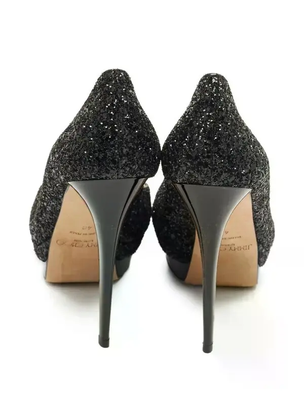 JIMMY CHOO Luna Glitter Platform Pumps