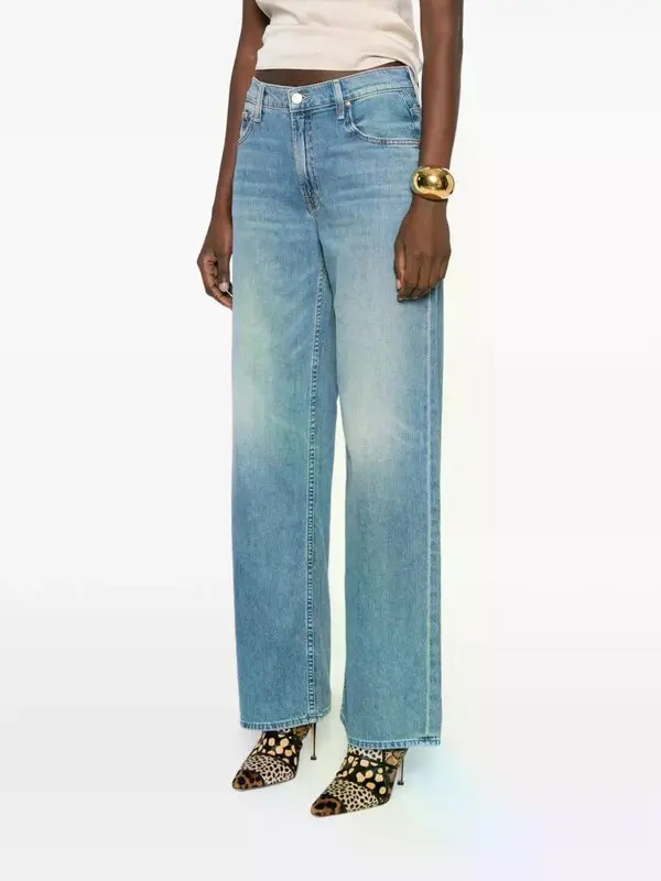 MOTHER Spinner Zip Sneak Wide-leg Jeans - Blue