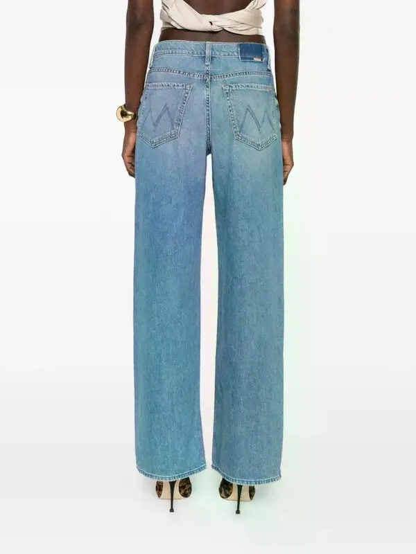 MOTHER Spinner Zip Sneak Wide-leg Jeans - Blue
