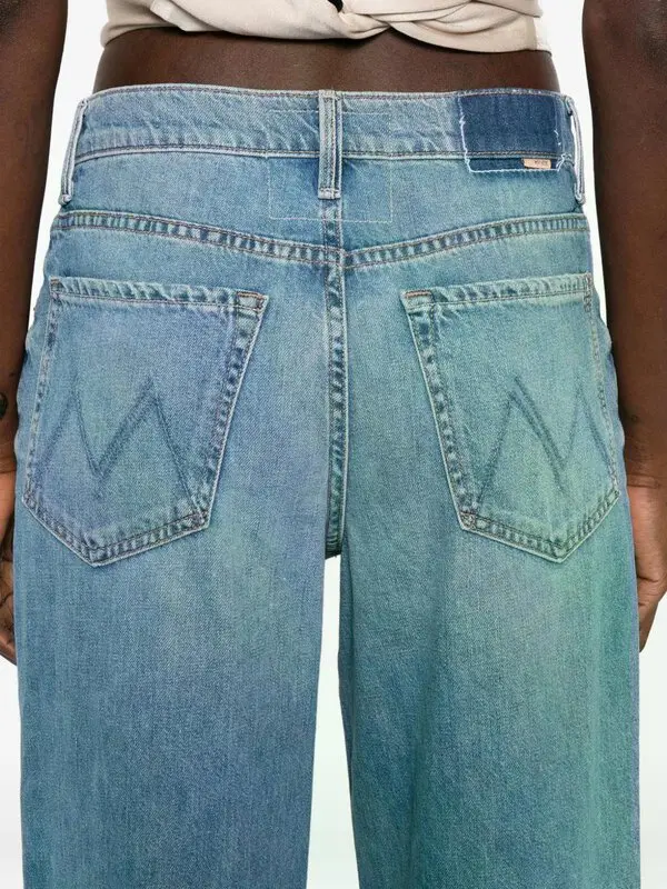 MOTHER Spinner Zip Sneak Wide-leg Jeans - Blue