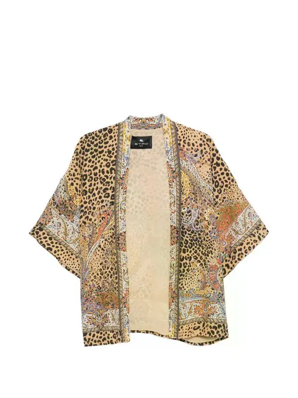 Etro Paisley Leopard Print Jacket - Neutrals