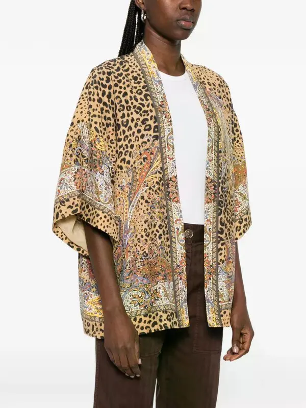 Etro Paisley Leopard Print Jacket - Neutrals